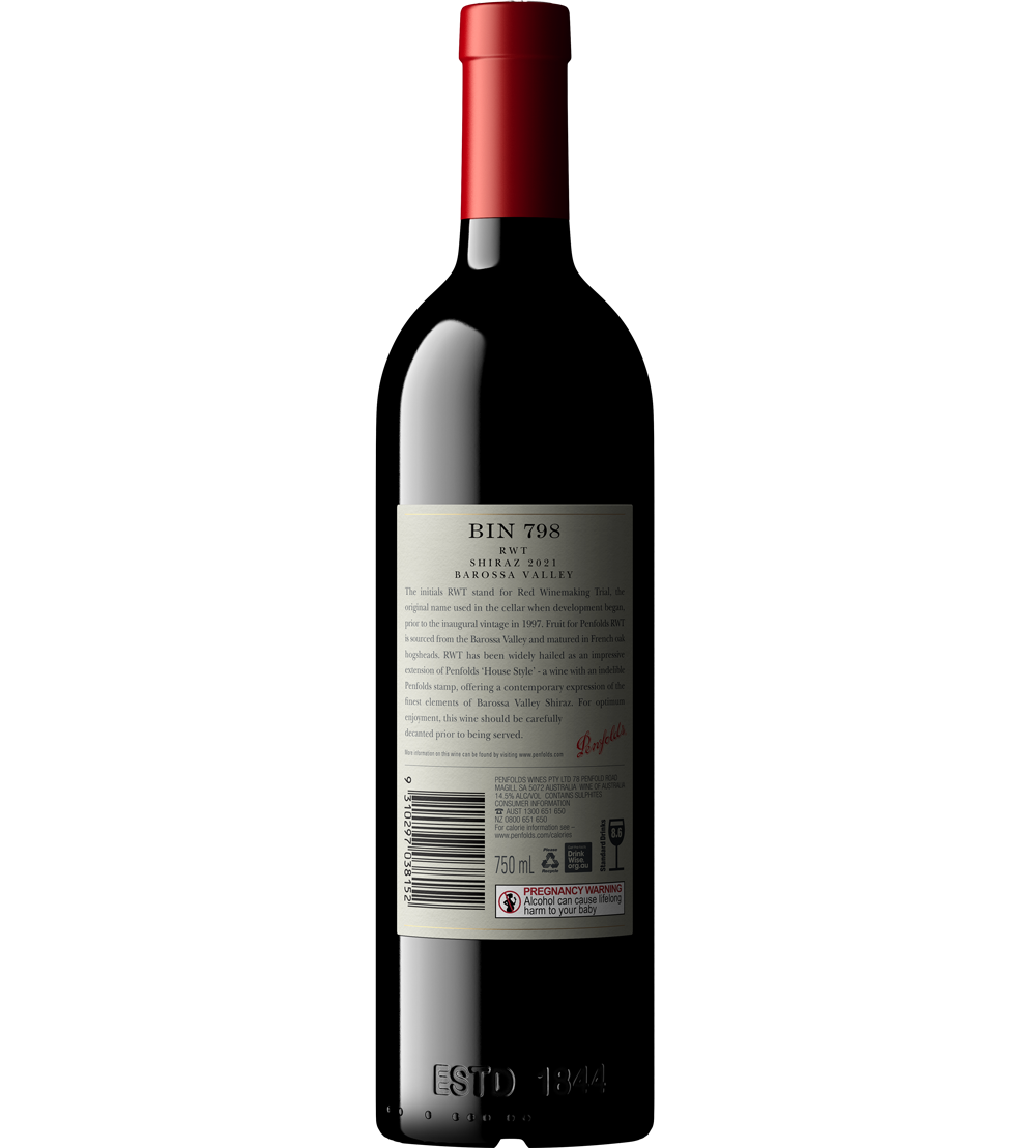 RWT Bin 798 Shiraz 2021 | Red Wine | Penfolds Wines